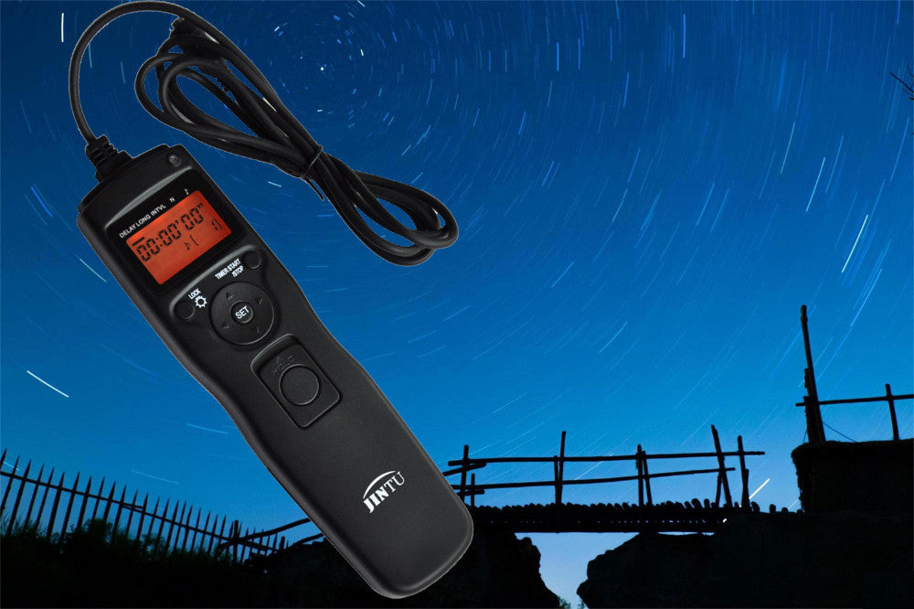 JINTU 2.4G LCD Timer Remote Control Shutter Release C3 Compatible for Canon EOS 7D Mark II 6D 5D ...